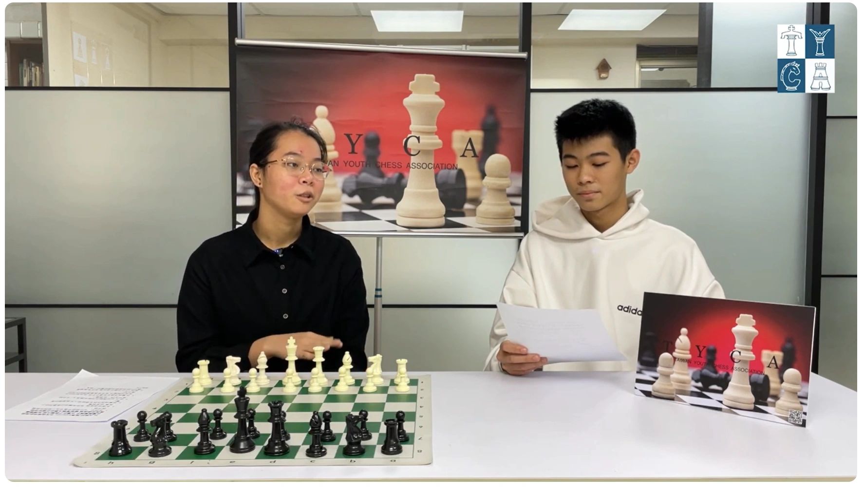 Anderson 代表 TYCA 訪問 西洋棋女子棋聯大師 並憑藉西洋棋優異成績申請到清華大學的石晴安老師